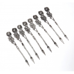 Серебряные шпажки для канапе, 8 шт. Швеция. - SilverRoom.ru