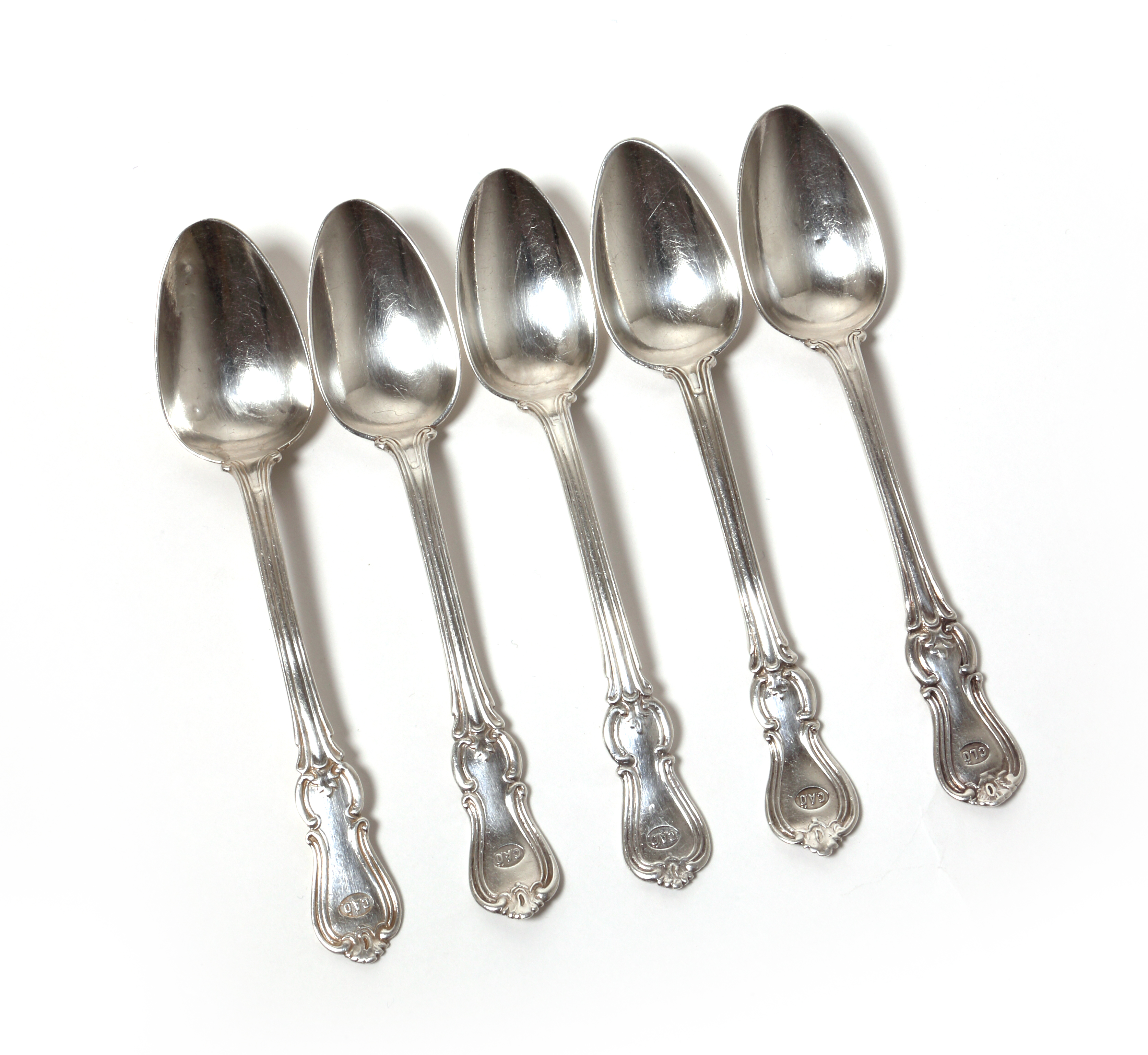 Серебряные чайные ложки, 5 шт. Швеция, 1872 год. - SilverRoom.ru